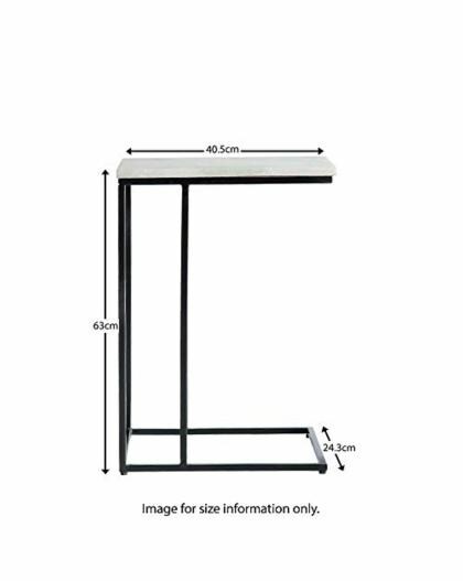 AVA DESIGNS Gold And White Metal C Shape Table (40. 6 x 24. 1 CM) - JioMart