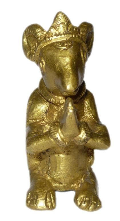 Kalarambh Bharat Haat Yellow Brass Rat Statue Handicraft Art 5 x 5 x 6 ...