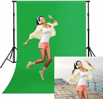 Hanumex 8x9FT Chroma Green Backdrop Green Screen Background Photo Light ...