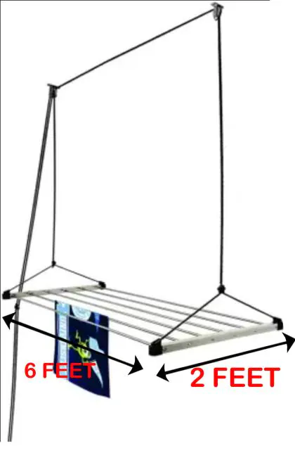 VIMART Indoor Clothesline for Ceiling: Stainless Steel Retractable ...