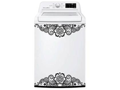 Divinedesigns Multicolor Vinyl Mandala Floral Black Washing Machine ...