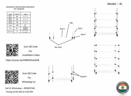 Eco Shopee 4 Fancy Layer Collapsible Wardrobe Almirah Portable Cloth ...