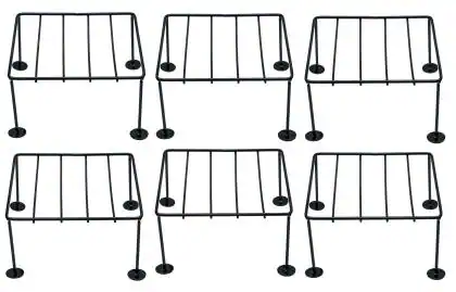 Appeasy Square Black Metal Pot Stand 6 pcs (20 cm x 20 cm x 10.5 cm ...