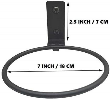 Appeasy Black Round Metal Hanging Wall Mounted Ring Shape Pot Stand 4 ...