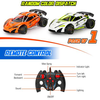 Zest 4 Toyz RC Car Rechargeable Racing Car with Water Mist Smoke Effect ...