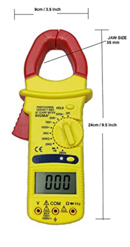 Sigma Digital AC Clamp Meter SIGMA 6046 TRMS, 1000 Amp AC - With ...