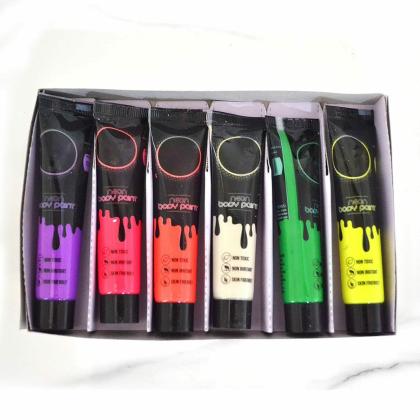 CraftVatika Neon Body Paint for Holi Festival, Skin Friendly Neon UV ...