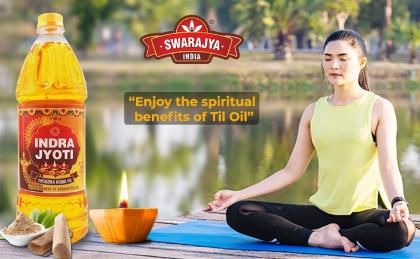 SWARAJYA INDIA Indra Jyoti Pooja oil in Sandalwood Fragrance- 450 ml ...