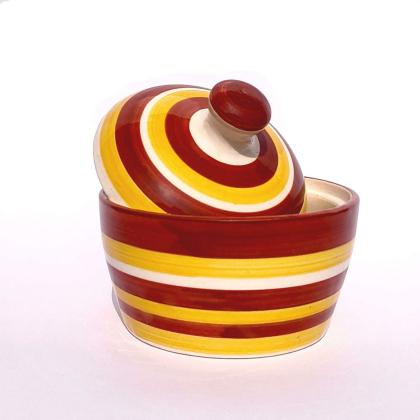 ARDVAN INDIA Handcrafted & Hand-Painted Ceramic Butter Pot with Lid ...