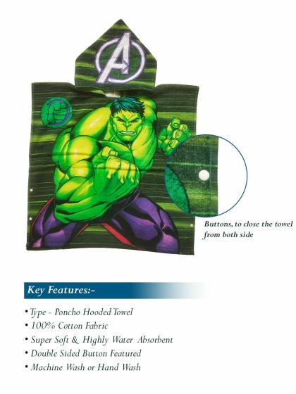 Athom Living Marvel Captain America and Hulk Kids Hooded Bath Towel ...