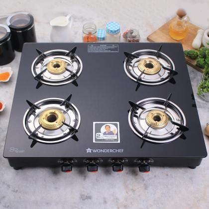 Wonderchef Ruby Black 4 Burner Glass Cooktop - JioMart