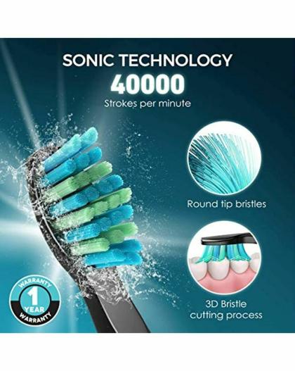 AGARO Cosmic Plus Max Sonic Electric Toothbrush Black - JioMart