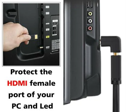 Upix 90 Degree Right Angle Male to Female HDMI Adapter, 90 Degree HDMI ...