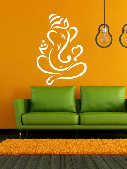 Trends on Wall White Vinyl Ganesh Ji Wall Sticker 51 x 72 cm - JioMart
