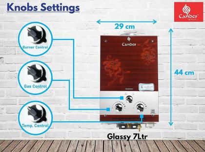 Candes 7 Litre Instant 100% Copper Tank with Anti Rust Coating Body Geyser, ISI Approved LPG Gas ...