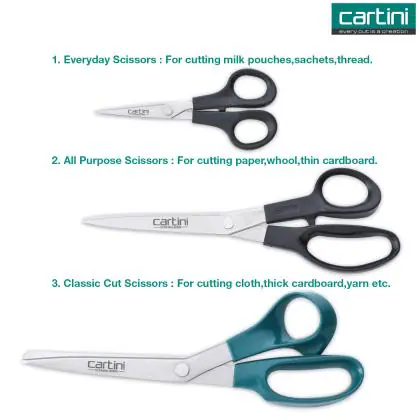 Godrej Cartini Stainless Steel Multipurpose Scissors (Set of 3 pcs ...
