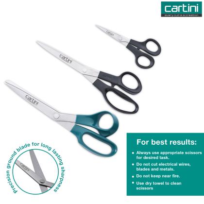 Godrej Cartini Stainless Steel Multipurpose Scissors (Set of 3 pcs ...