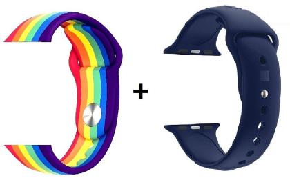 Black Lovies Navy Blue, Rainbow Smart Watch Strap For Series 7,6,5,4,3 ...