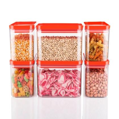 1500ML RECTANGLE AIRTIGHT CONTAINER (RED) 6PCS - JioMart
