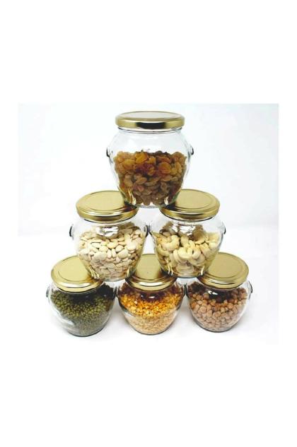Shri Girraj Ji Transparent Glass Matka Shape Jars With Airtight Metal ...