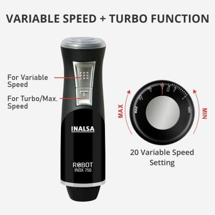 INALSA Robot Inox 750CS, 750W Hand Blender with Powerful Super Silent ...