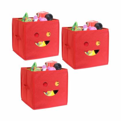 PrettyKrafts Smiley Emoticon Multiutility Storage Box, Toy Organizer ...