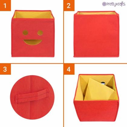 PrettyKrafts Smiley Emoticon Multiutility Storage Box, Toy Organizer ...