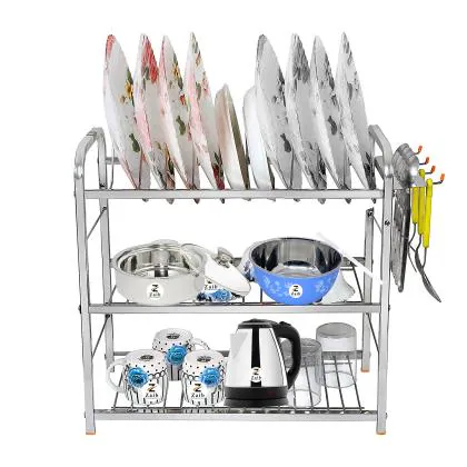 Zaib Wall Mounted Stainless Steel Rust Proof Kitchen Rack Bartan Stand ...