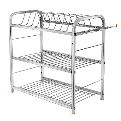 Zaib Wall Mounted Stainless Steel Rust Proof Kitchen Rack Bartan Stand ...