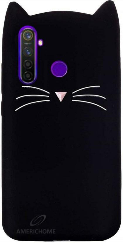 CASECRAFT Realme 5, 5i, Model RMX2030, RMX1925 Black Rubber Shock Proof ...