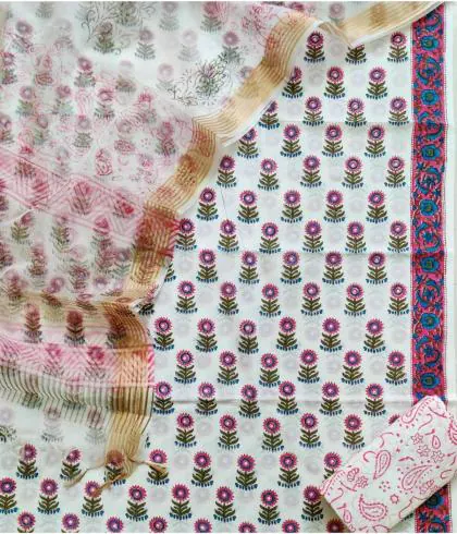 Jaipur Handblock Print Dress Material, A splendid work of traditional ...
