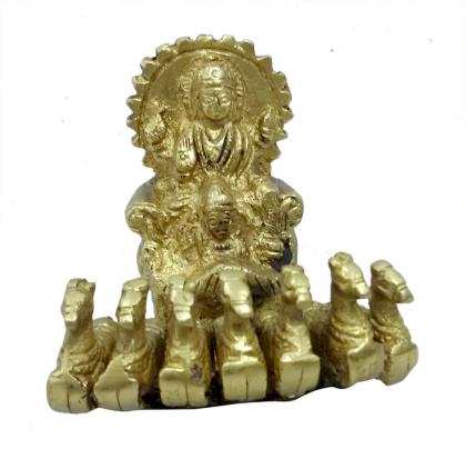 Kalarambh Bharat Haat Yellow Brass Surya Rath Handicraft Art 6 x 6 x 7 ...