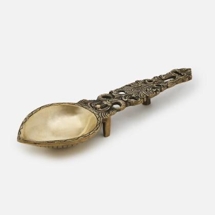 DecorTwist Big Pooja Brass Aarti Havan Chammach/Spoon/Harathi with ...