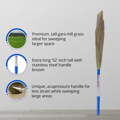 Monkey 555 International Steel Handle Grass Broom for Sweeping Floor ...
