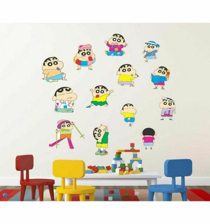 WOLPEP Multicolor Vinyl Cute Cartoon Shin Chan Wall Sticker - JioMart