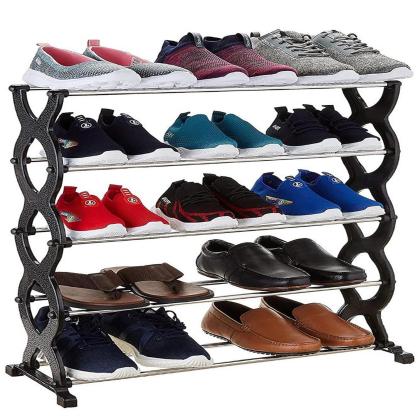 5 Layer Fold-able Shoe Racks for Home & Office, Plastic Stackable and ...