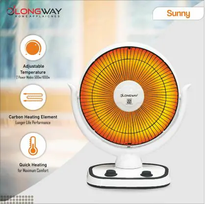 Longway Sunny Sun Room Heater (White & Gray,1000 watts) - JioMart
