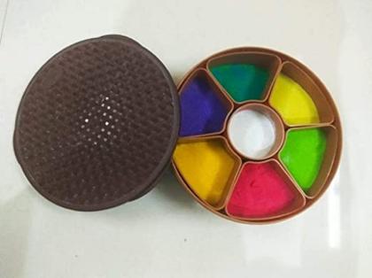 Shopimoz Round Plastic Masala Spice Box | Kitchen Masala Storage Dabba ...