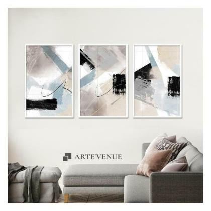ARTE'VENUE Strokes and More Framed Wall Art 11 inch x 16 inch (Set of 3 ...
