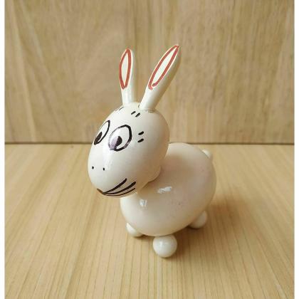 Channapatna Toys Wooden Spring Head Rabbit Toy for Kids( 1 Year+ ...