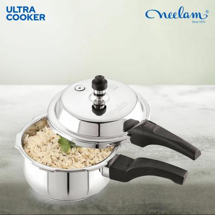 Neelam Stainless Steel Ultra Pressure Cooker Combo Set -2 Litres, 3 ...