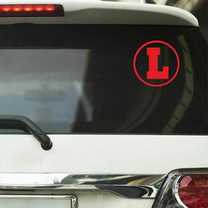 CVANU L-Board Learning License Symbol Exterior Sticker & Decal Vinyl ...