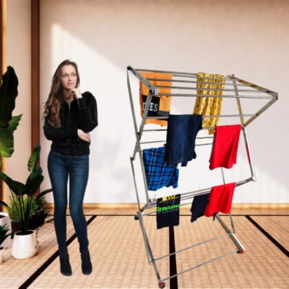 VIMART Versatile Floor Cloth Drying Stand for Various Fabric Types ...