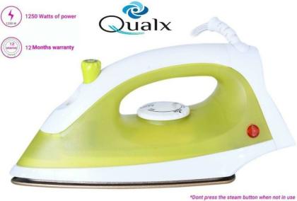 QUALX QX-2022 1250 W Steam Iron with Vent Design White and Light Green ...