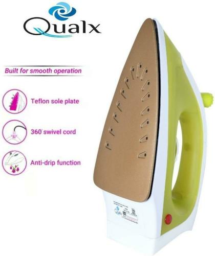 QUALX QX-2022 1250 W Steam Iron with Vent Design White and Light Green ...