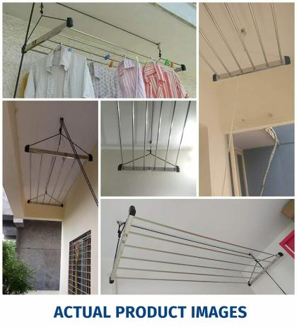 VIMART Ceiling Mounted Retractable Clothes Hanger: Stainless Steel ...