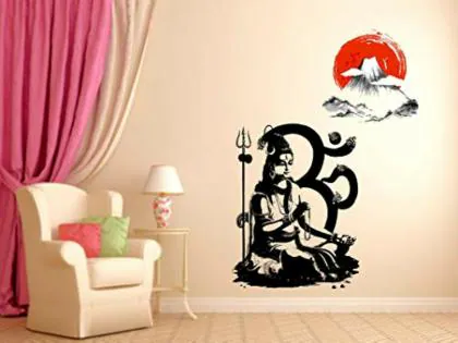 Divinedesigns Multicolor Vinyl Shiv Shankar Ji Wall Sticker - JioMart