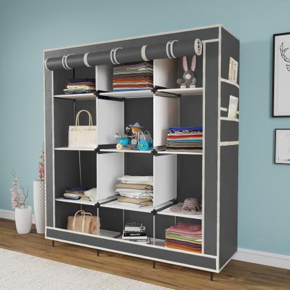 Eco Shopee 12 Fancy Layer Collapsible Wardrobe Almirah Portable Cloth ...