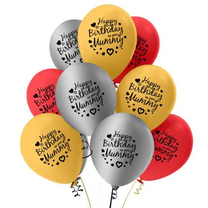 The Magic Balloons- Happy Birthday Mummy Multicolor Balloons Pack of ...