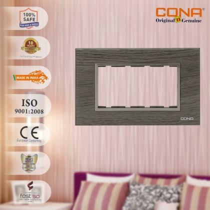 CONA 10504 Status Glassic 4 Modular Plate, Oak Wood - Pack of 2|4 ...